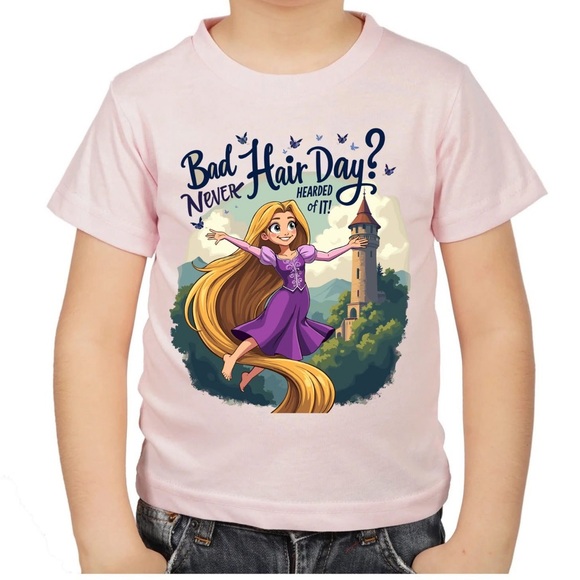 Shirts & Tops | Kids Rapunzel Bad Hair Day Graphic Tshirt | Poshmark